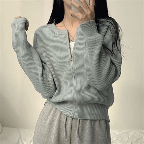 [꾸안꾸 부드러워요] 아방핏 캐시 라운드 집업 니트가디건 7color 에이블리