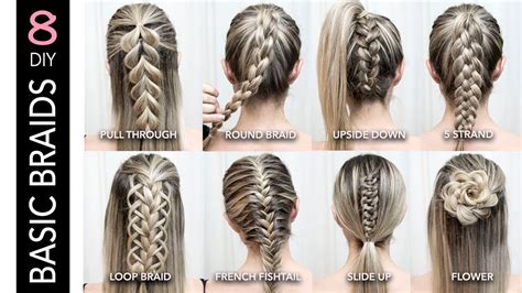 8 Basic Braids Diy Tutorial How To Braid Youtube