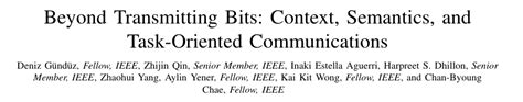 语义通信论文阅读1：beyond Transmitting Bits Context Semantics And Task