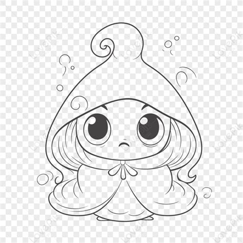 큰 코와 큰 눈 윤곽 스케치 그림이 있는 어린 소녀 색칠 페이지의 이미지 벡터개요 예술머리 Png 일러스트 무료 다운로드 Lovepik