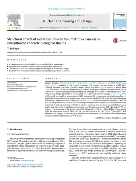 Structural Effects Of Radiation Induced Volumetric Expansion On Unreinforced Concrete Biological