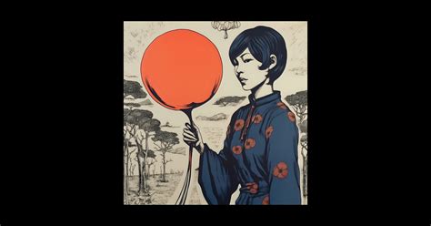 Asian Woman In Kimono With Balloon Kimono Girl Sticker Teepublic