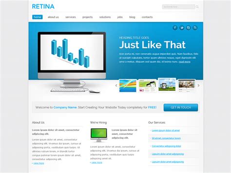Retina Free Responsive Html5 Template For Business Freebiesjedi