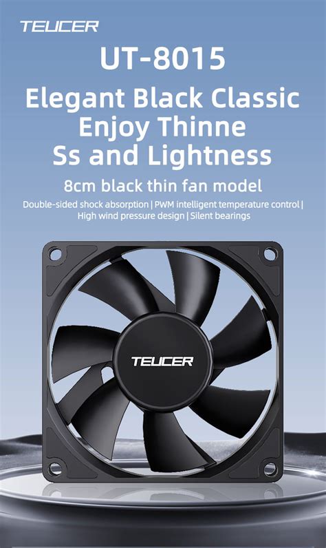 Teucer Ut 8015 พัดลมพีซี 12v 4pin Pwm 1200 3000rpm Atx Case พัดลมระบายความร้อน หม้อน้ํา Cpu