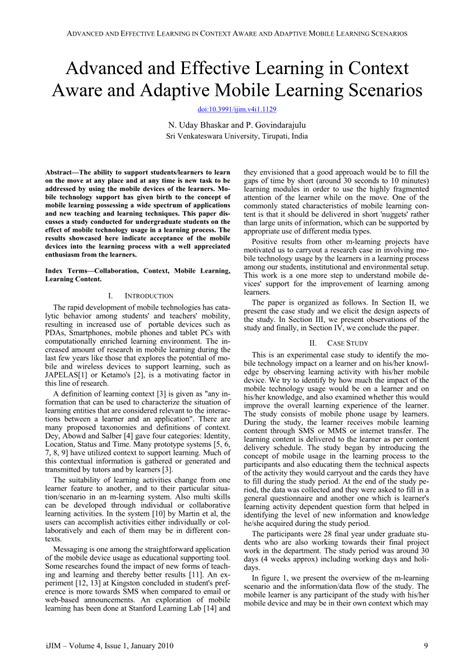 Pdf Advanced And Effective Learning In Context Aware And Adaptive Mobile Learning Scenarios
