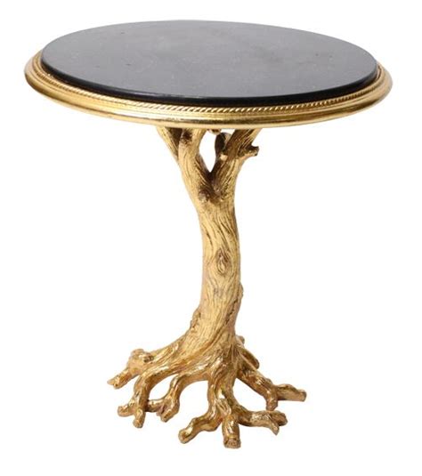 Venice Gold And Marble Tree Trunk Accent Table Revelry Event Designers Accent Table Table