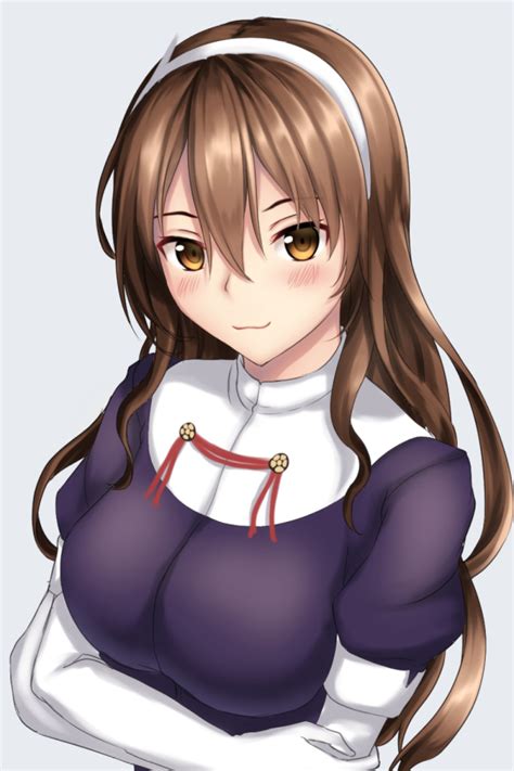 Safebooru Ashigara Kantai Collection Blush Breasts Brown Eyes Brown