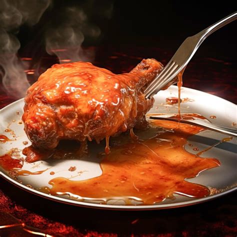 Premium Photo Hot And Spicy Fried Chicken Leg Piece