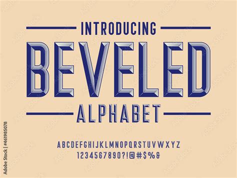 Chisel Style Alphabet Design With Uppercase Number And Symbols Stock
