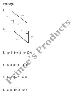 Pythagorean Theorem 8 G 6 By Prince S Products 4 The Middle TPT