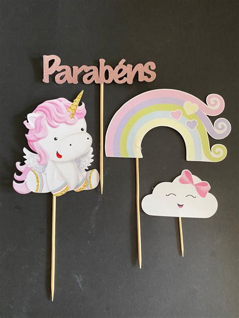 TOPO BOLO UNICORNIO Mercadinho Doce