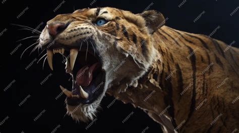 Premium Photo Saber Tooth Tiger Smilodon Lived 42 Million Years