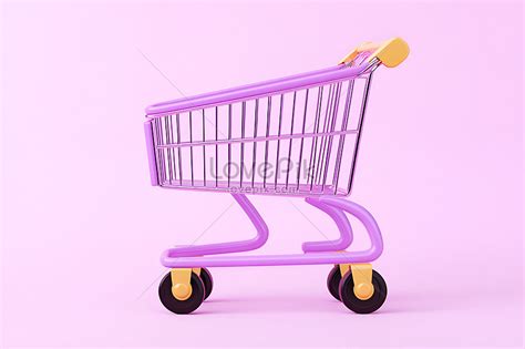 분홍색 배경에 보라색 쇼핑 카트 일러스트 무료 다운로드 Lovepik