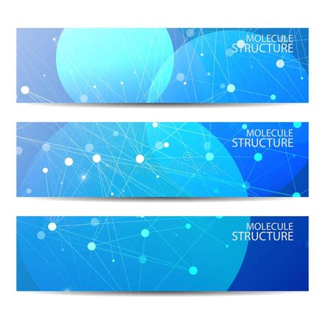 Abstract Geometric Banners Molecule And Communication Science And Technology Design Structure