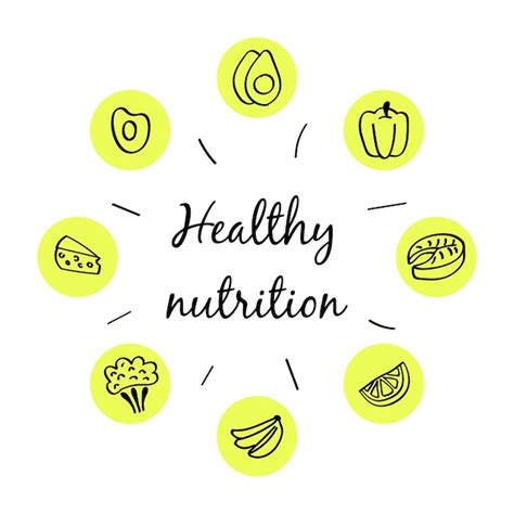 Nutrición saludable conjunto de vector de icono de color dibujado a