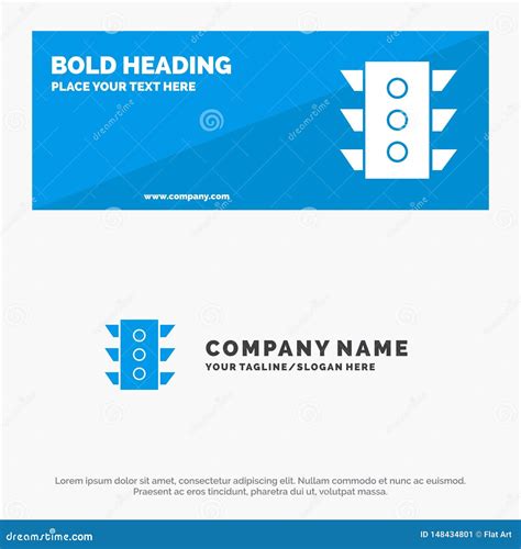 Light Traffic Signal Navigation Rule Solid Icon Website Banner And