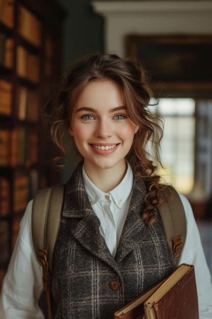 Premium Photo Young Girl Student Staying In College