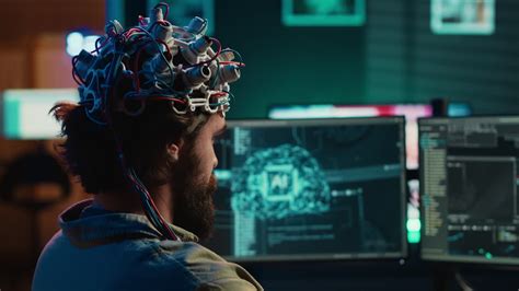 Premium Stock Video Neuroscientist Runs Experiment Transfers