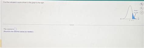 Solved Find The Indicated Z Score Shown In The Graph To Ere Chegg Com