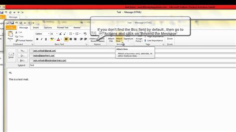Enable Bcc Recipients In Ms Outlook 2013 2010 2007 2003
