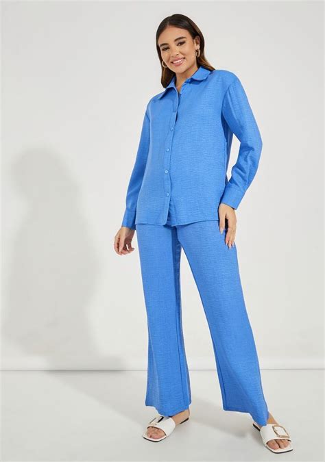 تسوقوا بنطال بمظهر الكتان مع ارجل واسعة للنساء أونلاين سنتربوينت السعودية