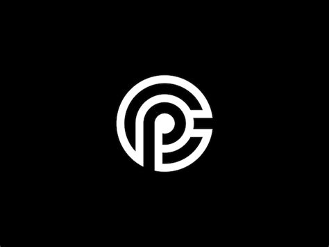 검정색 배경에 흰색 문자 P 프리미엄 벡터