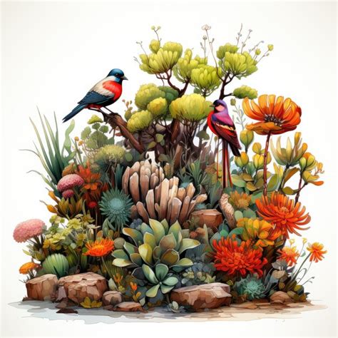 Premium Photo Watercolor Biodiversity Illustration Generative Ai
