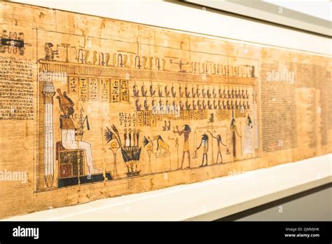 Ancient Egyptian Papyrus With Hieroglyphic Antique Manuscript Stock