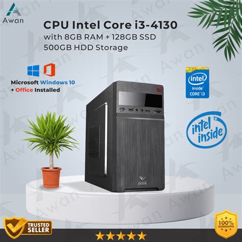 Jual CPU PC Komputer Intel Core I3 Gen 4 RAM 8GB SSD Rakitan Office Kab Tangerang Awan PC