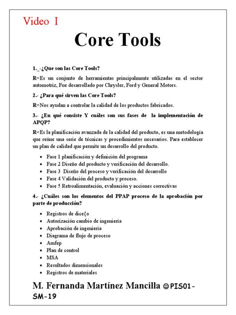 Core Tools Pdf