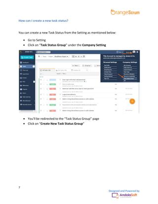 Orangescrum Task Status Group Add On User Manual PDF