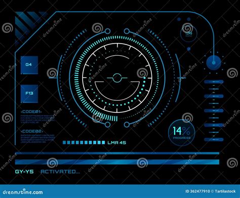 Futuristic Head Up Display Hud Interface Showing A Targeting System