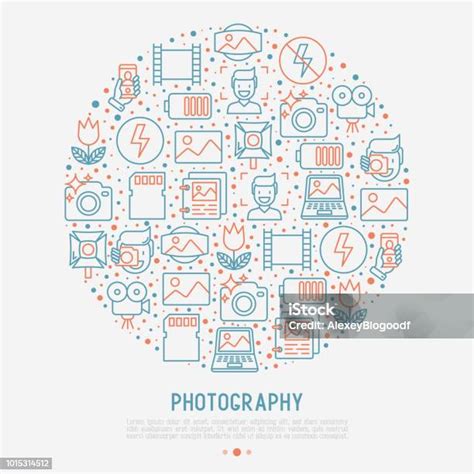 사진 영화 자르기 플래시 초점 빛 파노라마의 얇은 선 아이콘 원에서 사진 개념 배너 웹 페이지 인쇄 매체에 대 한 벡터 일러스트 개념에 대한 스톡 벡터 아트 및 기타 이미지