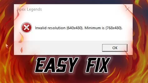 Apex Legends How To Fix Invalid Resolutions X In One Minute