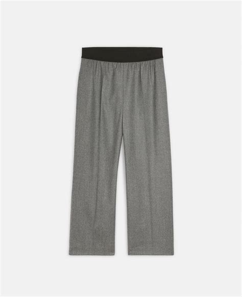 Pantalon Tailleur En Flanelle De Laine Gris Chiné Pour Women Stella