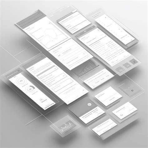 Wireframe For A Mobile Banking App With Key Features Like Account