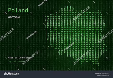 Poland Map Shown Binary Code Pattern Stock Vector Royalty Free