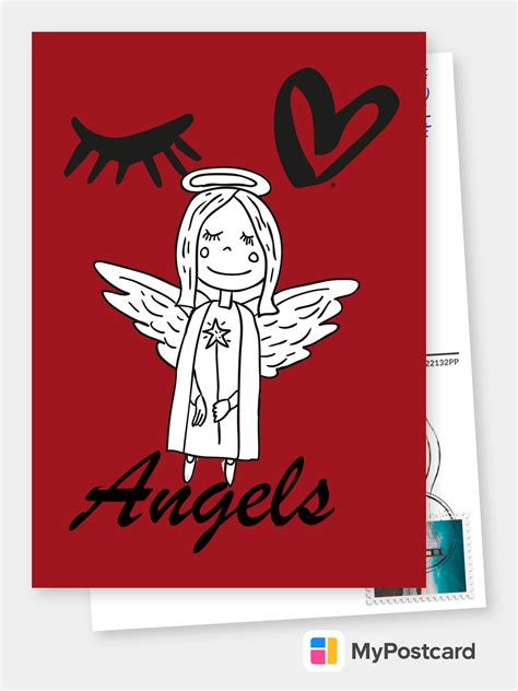 Love Angels - rot | Frohe Weihnachten 🎅🎄🎁 | Echte Postkarten online ...
