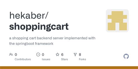 Github Hekabershoppingcart A Shopping Cart Backend Server Implemented With The Springboot