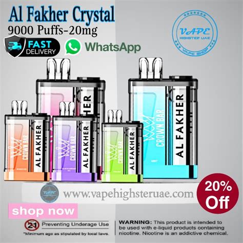 Al Fakher Crystal 9000 Puffs Crown Bar Disposable Vape Vape Highster Uae