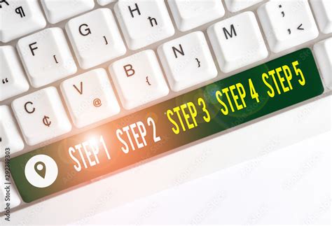 Text Sign Showing Step 1 2 3 4 And 5 Business Photo Text Steps