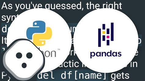 Delete A Column From A Pandas Dataframe Youtube