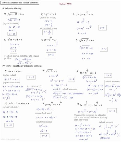 Radicals And Rational Exponents Worksheet Elegant Math Plane Rational