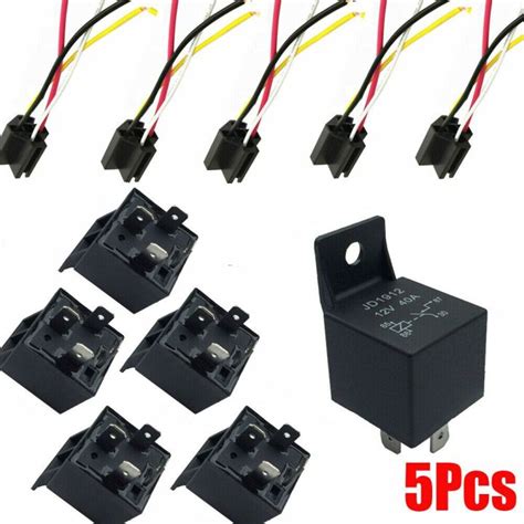 Pcs V Pin Pin With Wires Car SPDT Automotive Relay DC W Harness Socket JD