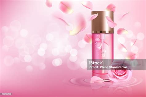 Poster Iklan Untuk Produk Kosmetik Dengan Mawar Untuk Katalog Majalah