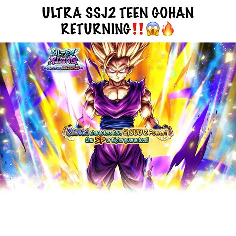 Ultra Ssj2 Teen Gohan Is Returning To Dragon Ball Legends Before Part 2