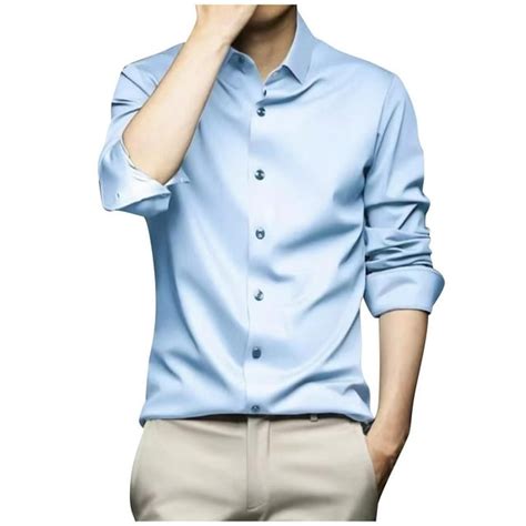 Iugvhana Big And Tall Dress Shirts For Men Casual Business Imitation
