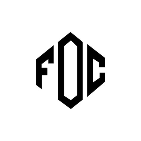 Diseño del logotipo de la letra foc con forma de polígono foc polígono