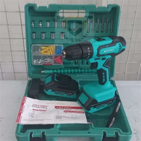 Promo Mesin Bor Beton Batere Nrt Pro 340dc Set Cordless Drill 20v Model