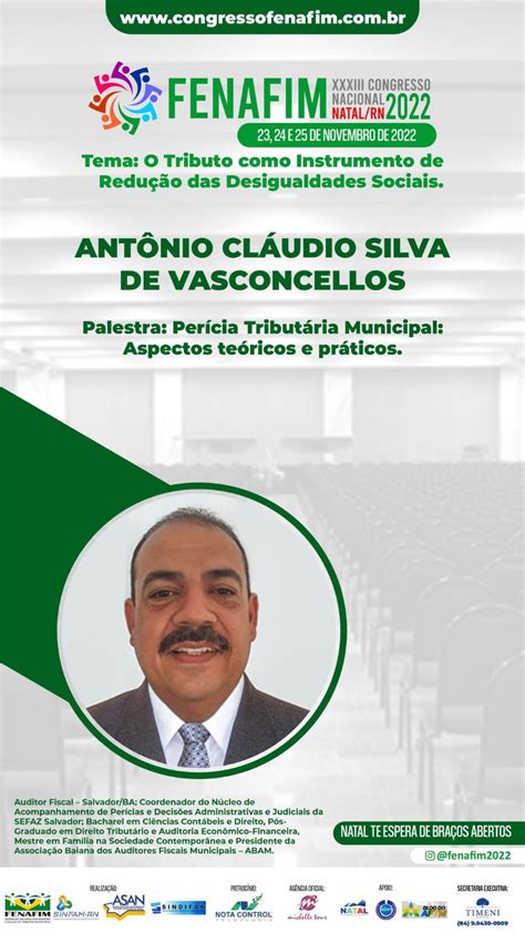 Xxxiii Congresso Fenafim Palestrante Antônio Cláudio Silva De